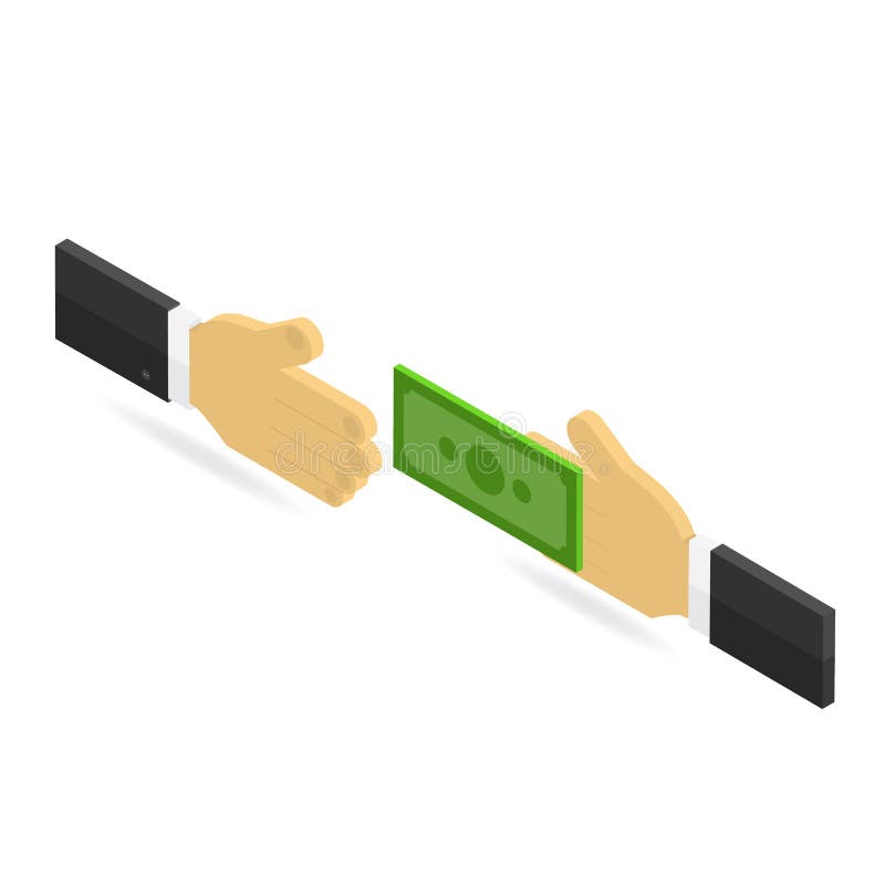 The Man Gives Money To Another Man. Stock Vector - Illustration of ...