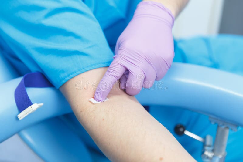 Man Giving Blood Donation with Syringe Stock Photo - Image of illness ...