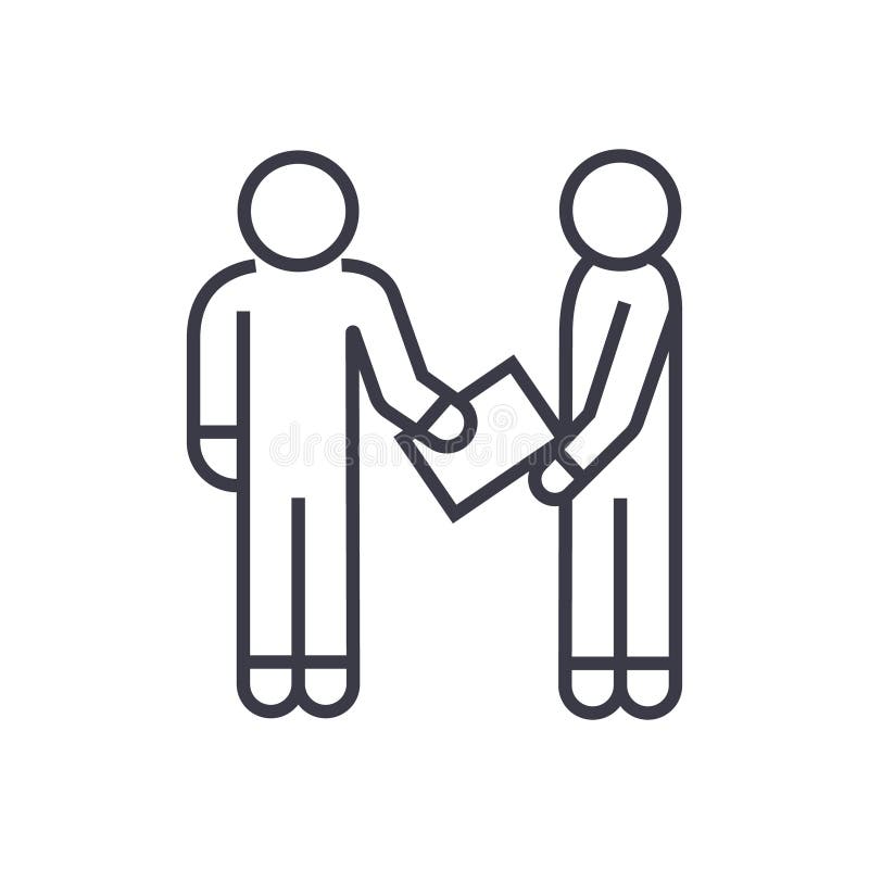 Man Giving Document Linear Icon, Sign, Symbol, on Isolated Background ... Man Giving Document Linear Icon, Sign, Symbol, on Isolated Background ...