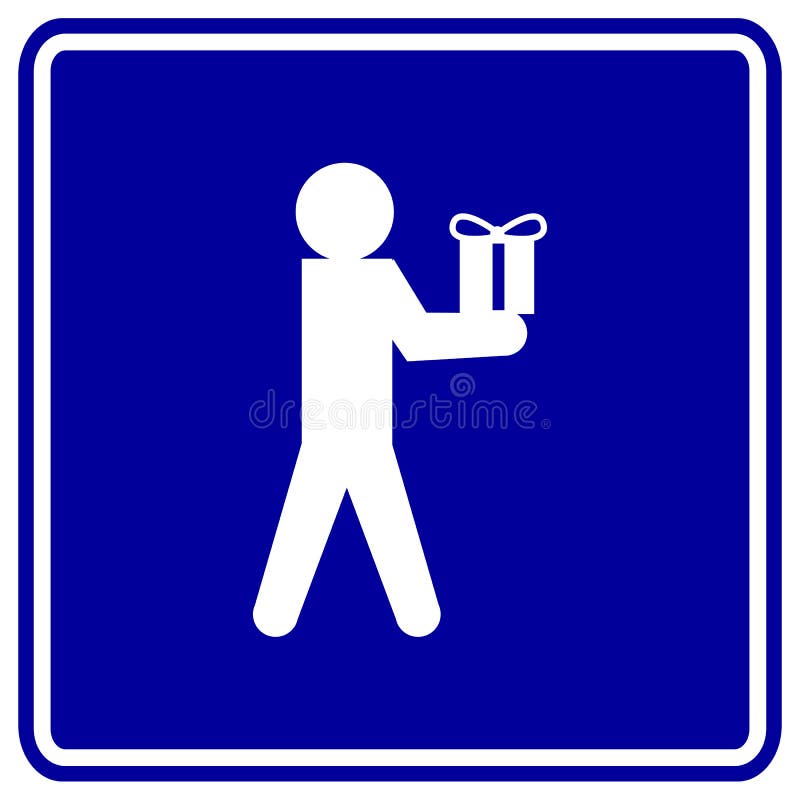 Man Giving a Gift Vector Sign Stock Vector - Illustration of hands ...