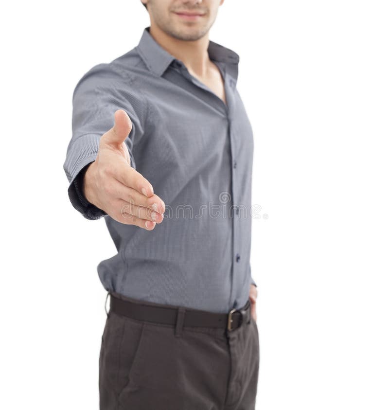 Man Giving Hand for a Handshake Stock Image - Image of gesturing, adult ...