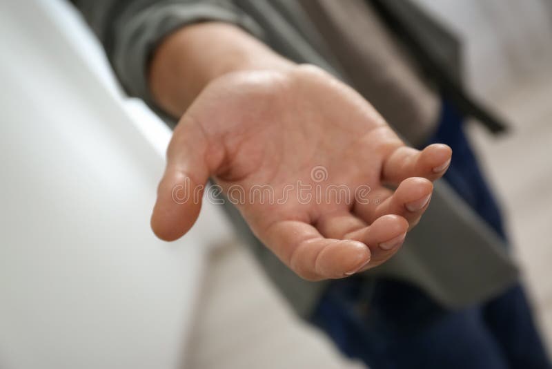Man Giving Hand To Somebody, Closeup. Stock Photo - Image of open ...