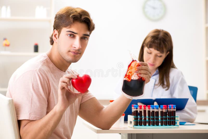 The Man Giving His Blood As a Donor Stock Image - Image of donate ...