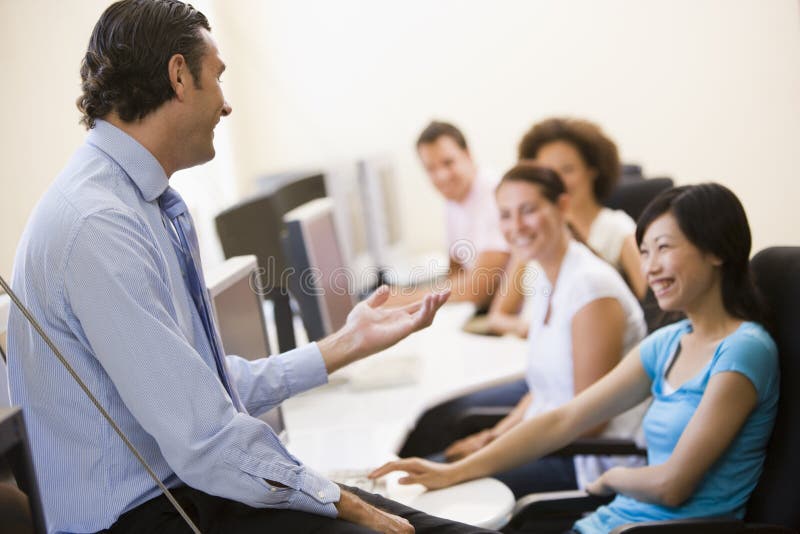 Team Around Computer Looking Stock Photo - Image of diverse, corporate ...