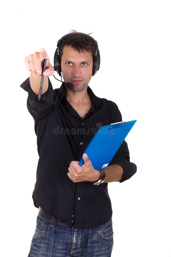 Man Giving Orders Behind the Camera Stock Image - Image of taking ...