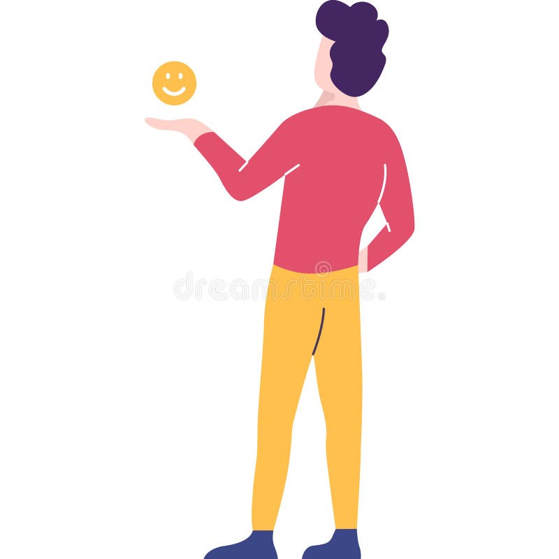 Man Giving Positive Reaction Flat Vector Icon Stock Illustration ...