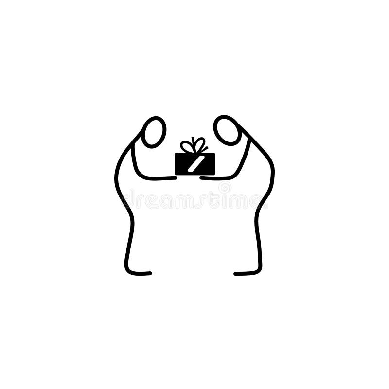Man Giving a Present Stick Figures Icon Vector Stock Vector ...