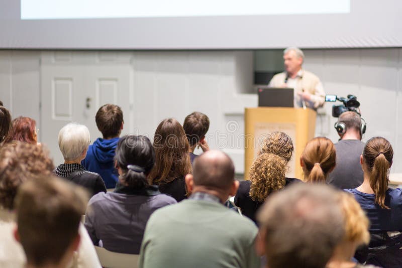 Man Giving Presentation in Lecture Hall at University. Editorial Photo ...