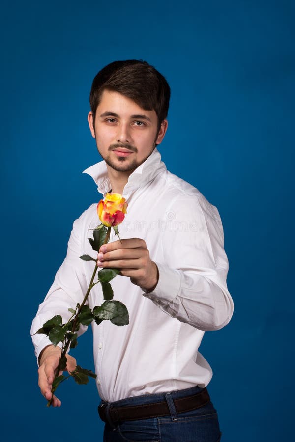 Man giving the red roses stock photo. Image of laughing - 31359438