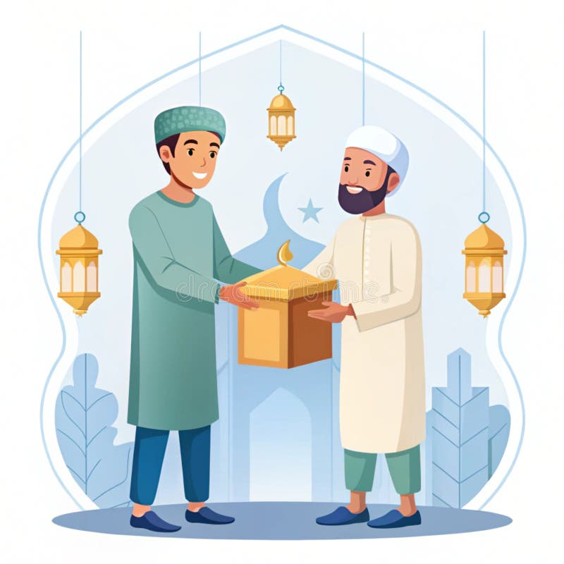Man giving sadaqa stock illustration. Illustration of isolated - 362972048