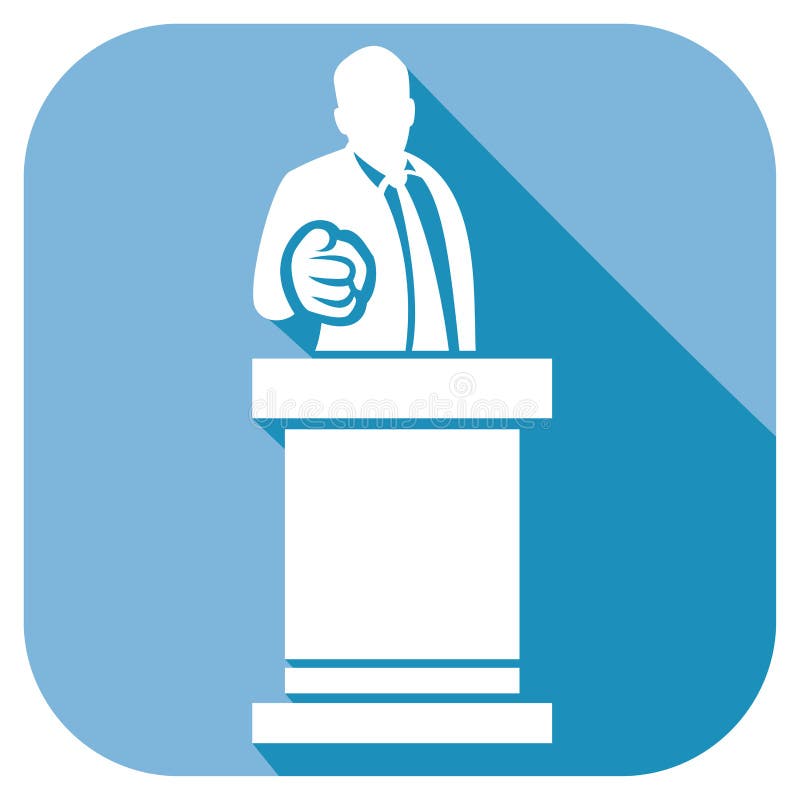 Man Giving a Speech Icon in Trendy Design Style. Man Giving a Speech ...