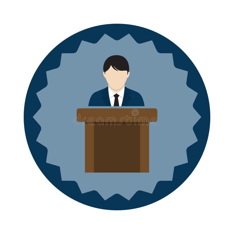 Man Giving Speech. Vector Illustration Decorative Design Stock Vector ...