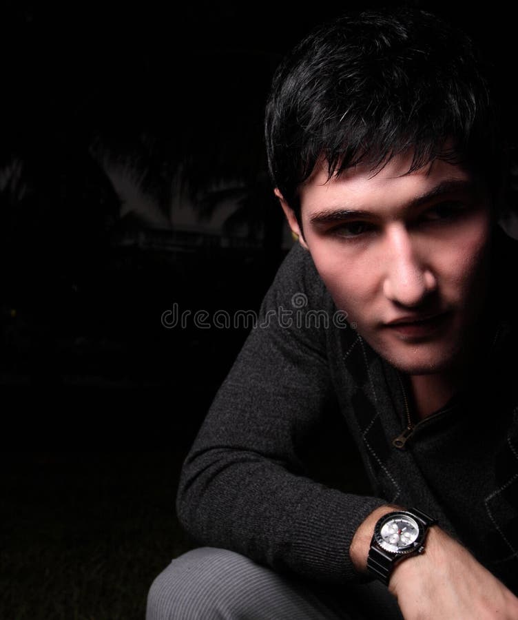 Man glancing away stock photo. Image of posing, model - 7169838