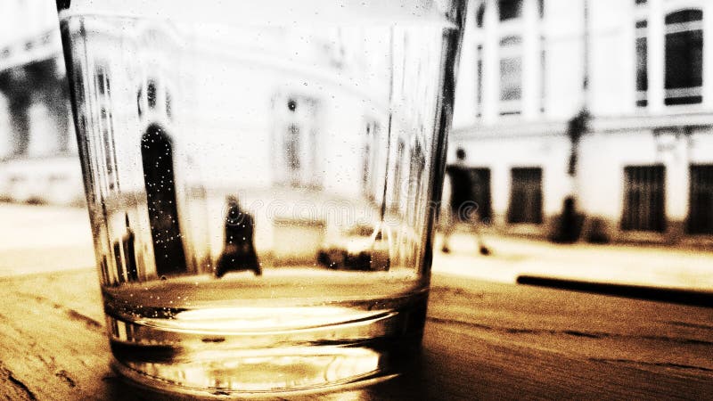 Man in glass stock image. Image of glass, caffe, siluette - 113920059