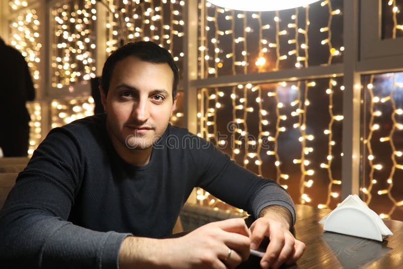 Man with Glass of Whisky in the Pub on Night Stock Photo - Image of ...