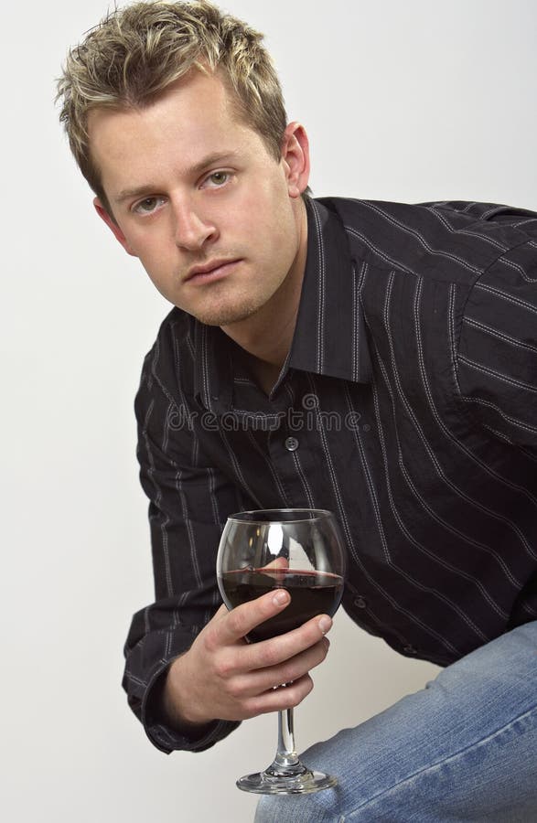 Man with Glass of Wine stock photo. Image of party, wineglass - 8214320