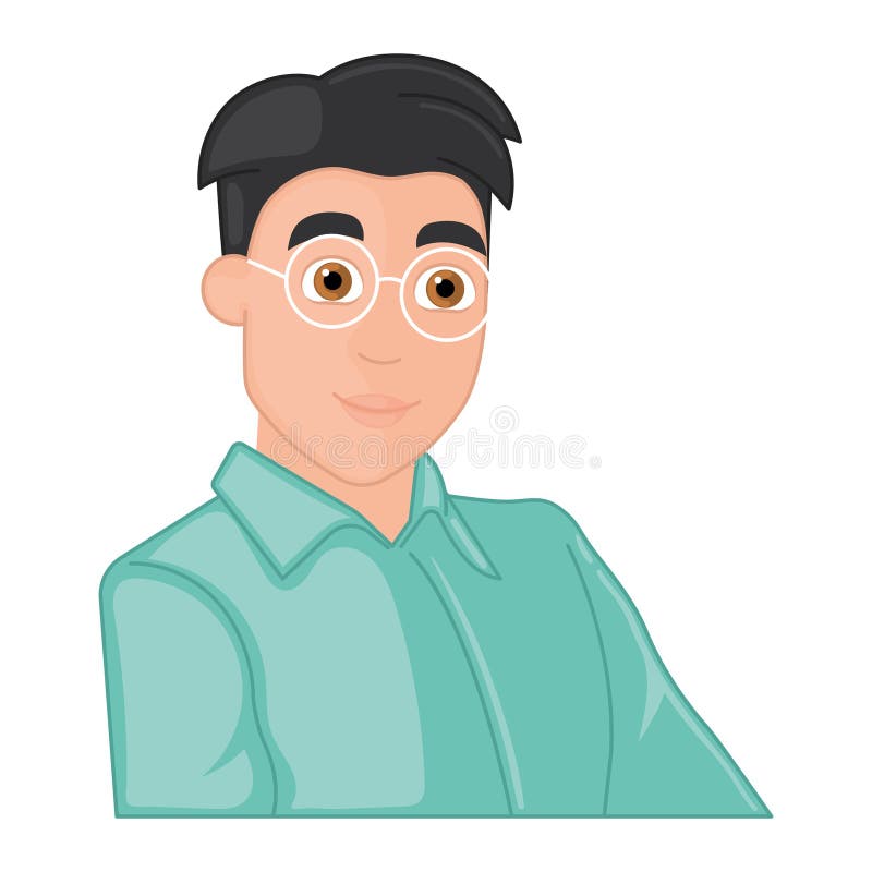 Man with Glasses Character Cartoon Vector Stock Vector - Illustration ...