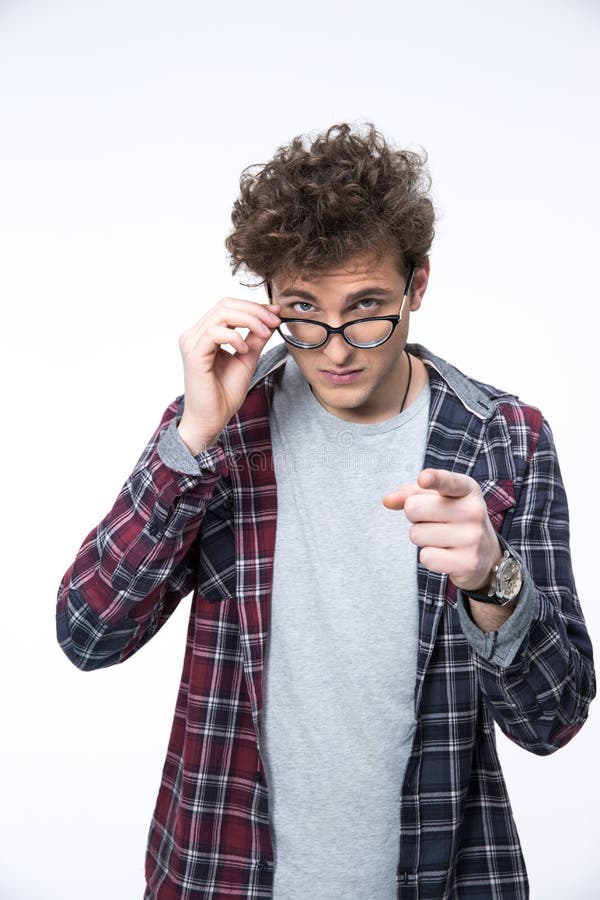 Man in Glasses Pointing Finger at Camera Stock Photo - Image of ... Man in Glasses Pointing Finger at Camera Stock Photo - Image of ...