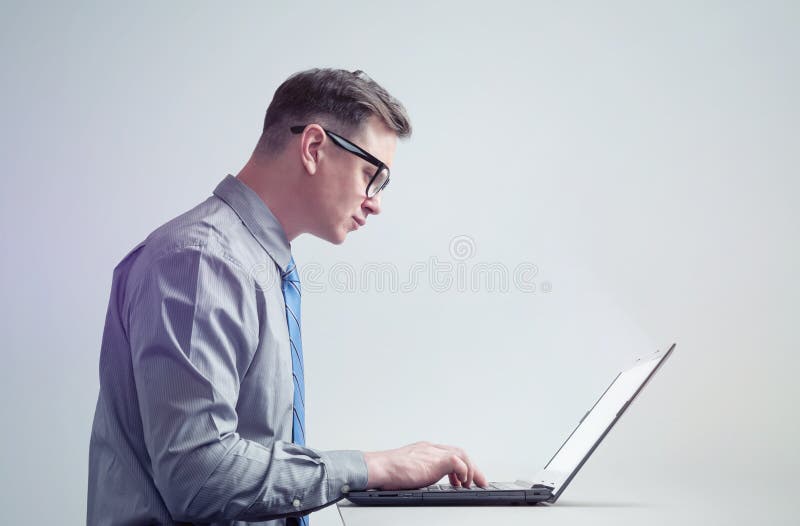 Laptop Side View with Butterfly on Hand Stock Image - Image of nature ...