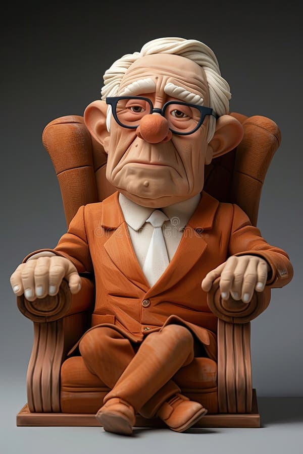 A Man in Glasses Sits in a Chair Stock Illustration - Illustration of ...