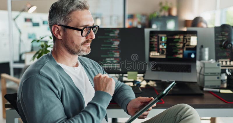 Man, Glasses and Thinking with Tablet for Web Development, Research and ... Man, Glasses and Thinking with Tablet for Web Development, Research and ...