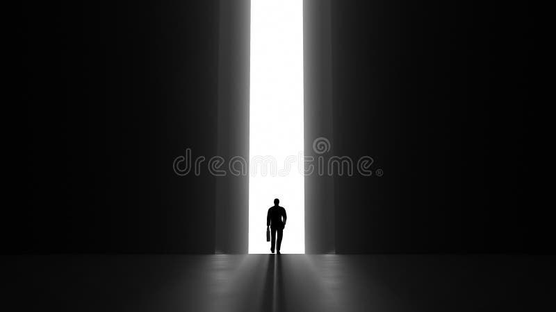 A Man Goes into the Opening Gate with a Clearance Stock Footage - Video ...