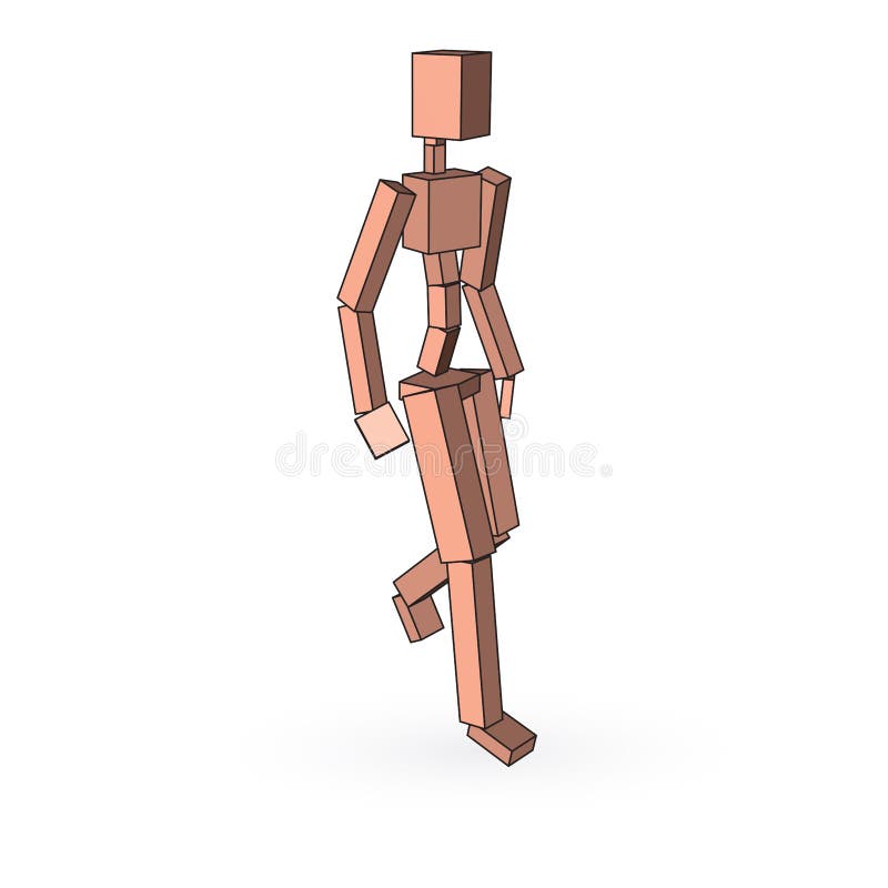 The Man Goes on a White Background. Raster Stock Illustration ...