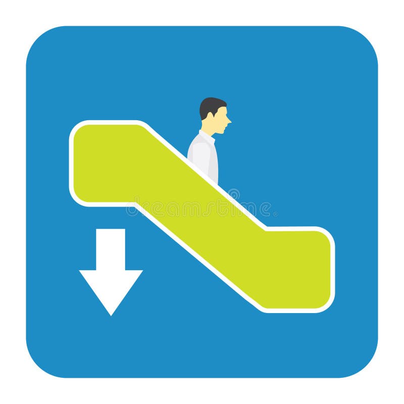 Man Going Down Escalator Stock Illustrations – 45 Man Going Down ...
