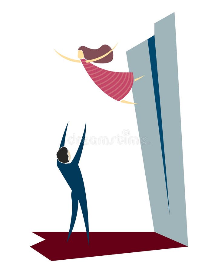 Man Falling from a Woman Shoulder Stock Vector - Illustration of shadow ...