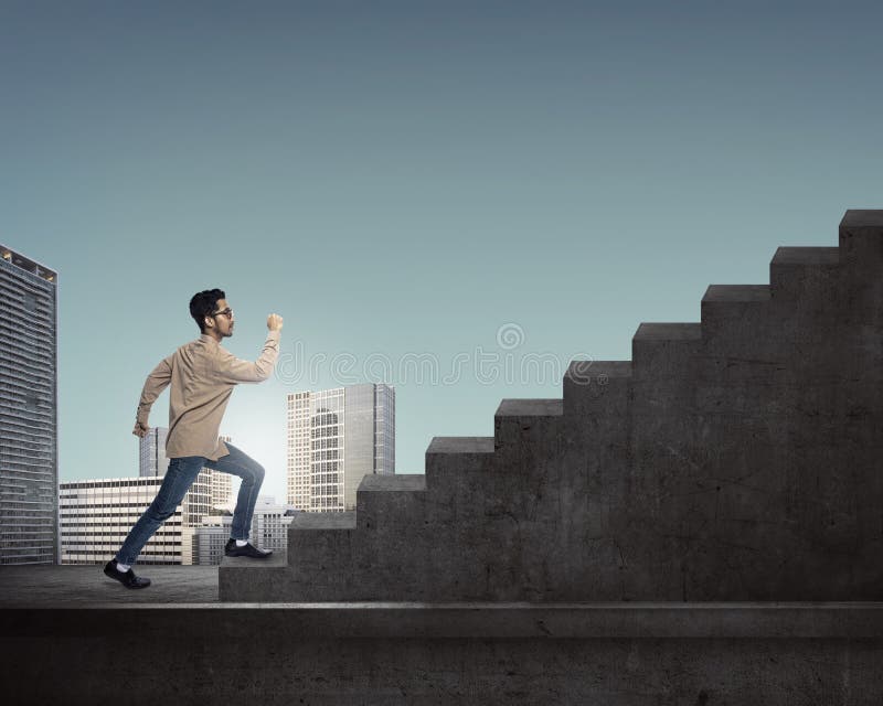 Man Going Up stock photo. Image of development, climb - 68657118