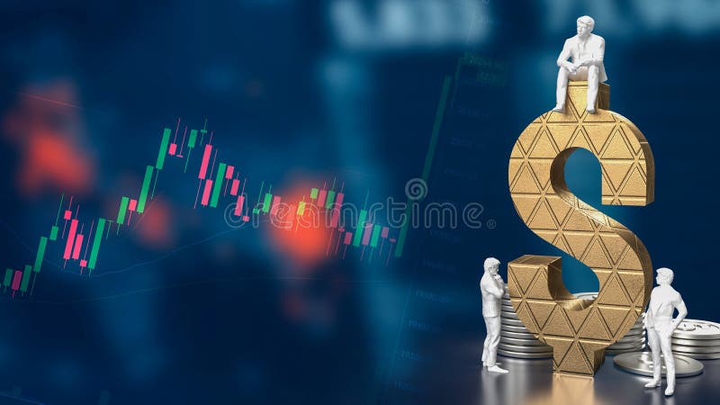The Man and Gold Dollar Symbol for Business Concept 3d Rendering Stock ...