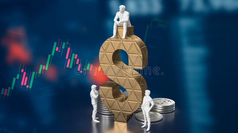 The Man and Gold Dollar Symbol for Business Concept 3d Rendering Stock ...