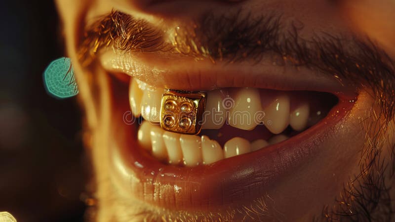 A Man with a Gold Tooth and a Beard Stock Image - Image of tooth, smile ...