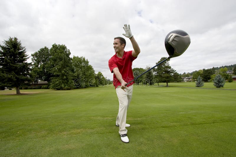 Man With Golf Club - Horizontal Picture. Image: 6120707