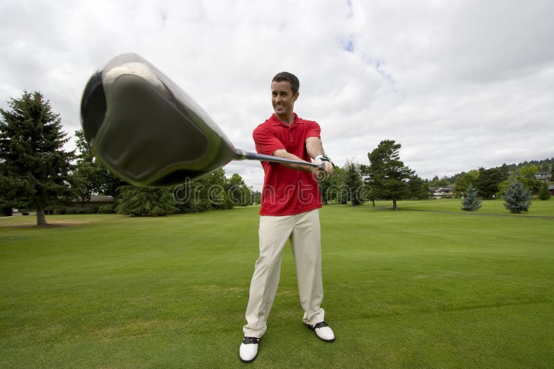 Man with Golf Club - Horizontal Stock Photo - Image of golf, chip: 6125756