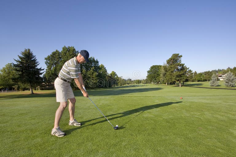 Man on Golf Course stock photo. Image of senior, happiness - 6077746
