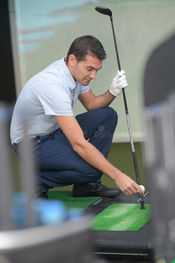 Man in Golf Recreational Area Stock Image - Image of golfing ...
