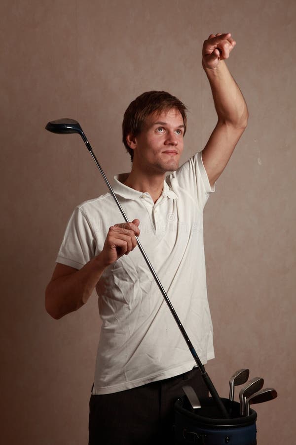 Man with golf set stock photo. Image of club, portrait - 21718094