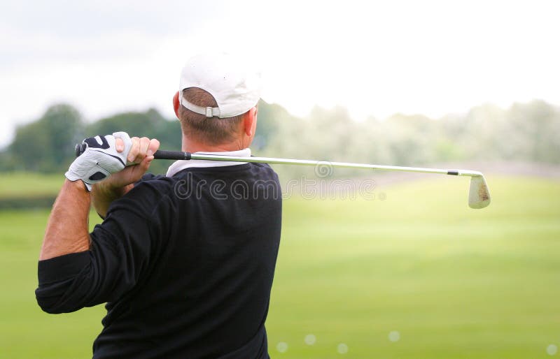 Man Golfer on a Golf Course Editorial Image - Image of target ...