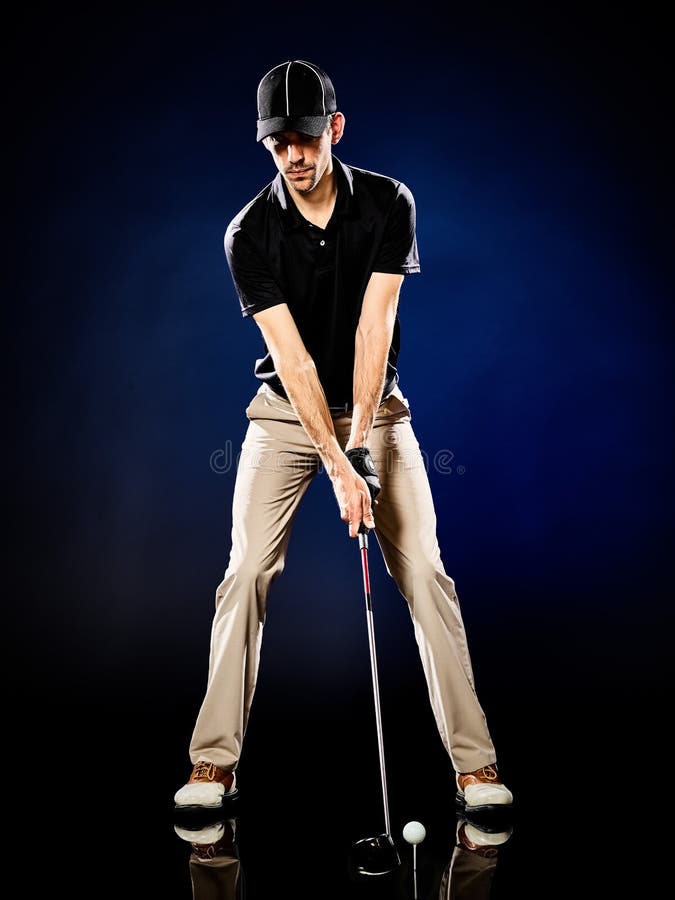 Man Golfer Golfing Isolated Stock Photo - Image of sports, studio: 74187200