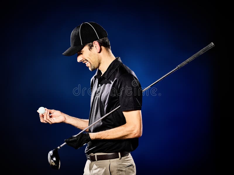 Man Golfer Golfing Isolated Stock Image - Image of golfer, studio: 80945789