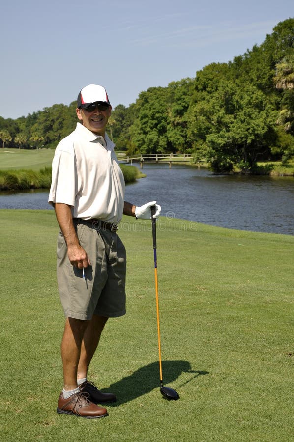 Man golfing stock image. Image of head, iron, resort - 15290989