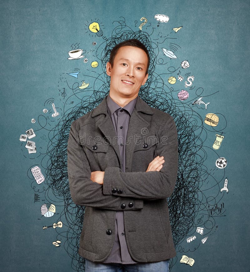 Man Got an Idea stock photo. Image of businessman, lamp - 76226784