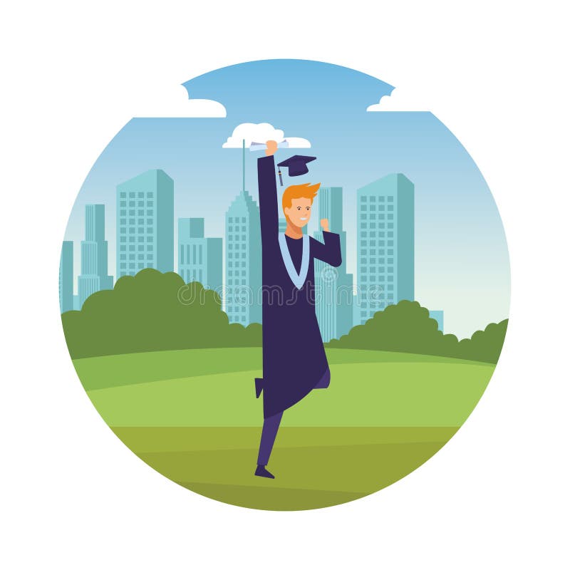 Man Graduation Ceremony Diploma Stock Vector - Illustration of ceremony ...