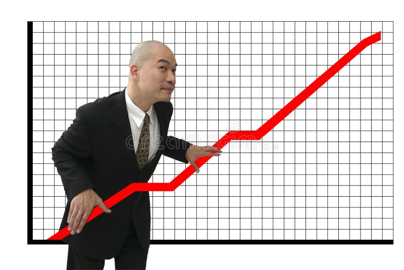 Man & graph stock photo. Image of coat, bills, asian - 1032860