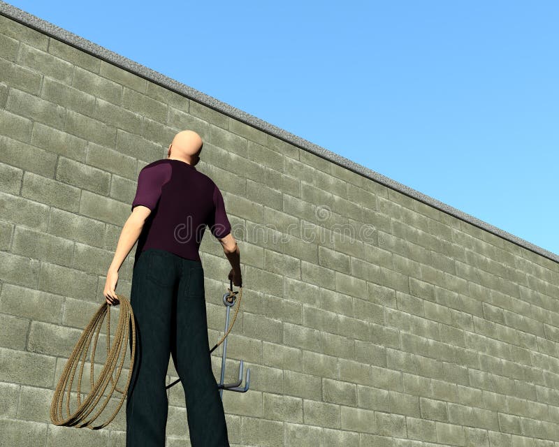 Man grapple wall stock illustration. Illustration of wall - 54358016