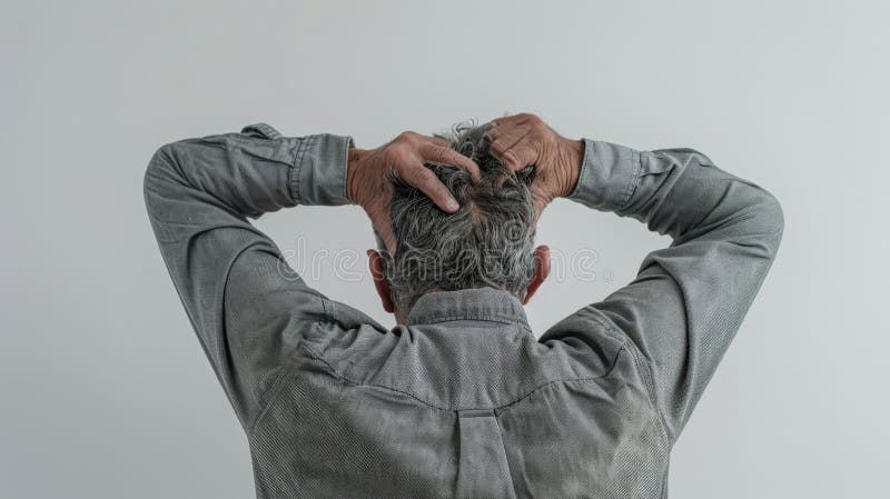 A Man Grasping His Head. AI Generated Stock Photo - Image of pain ...