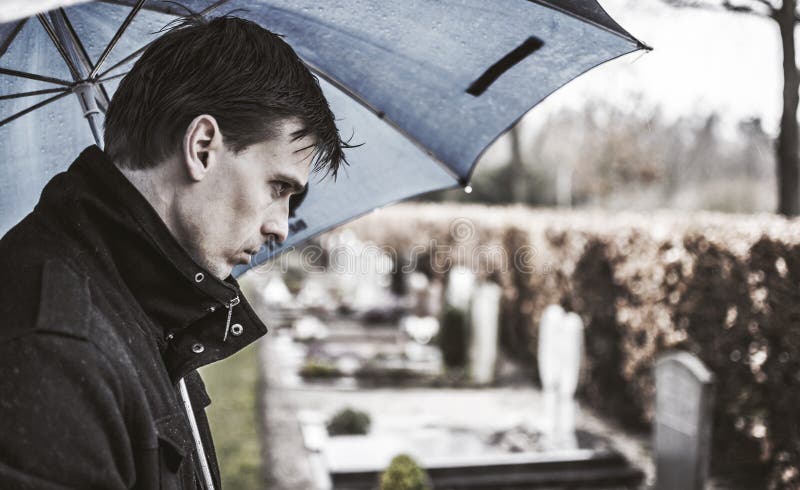 Man at graveyard stock photo. Image of despair, grieve - 38319314