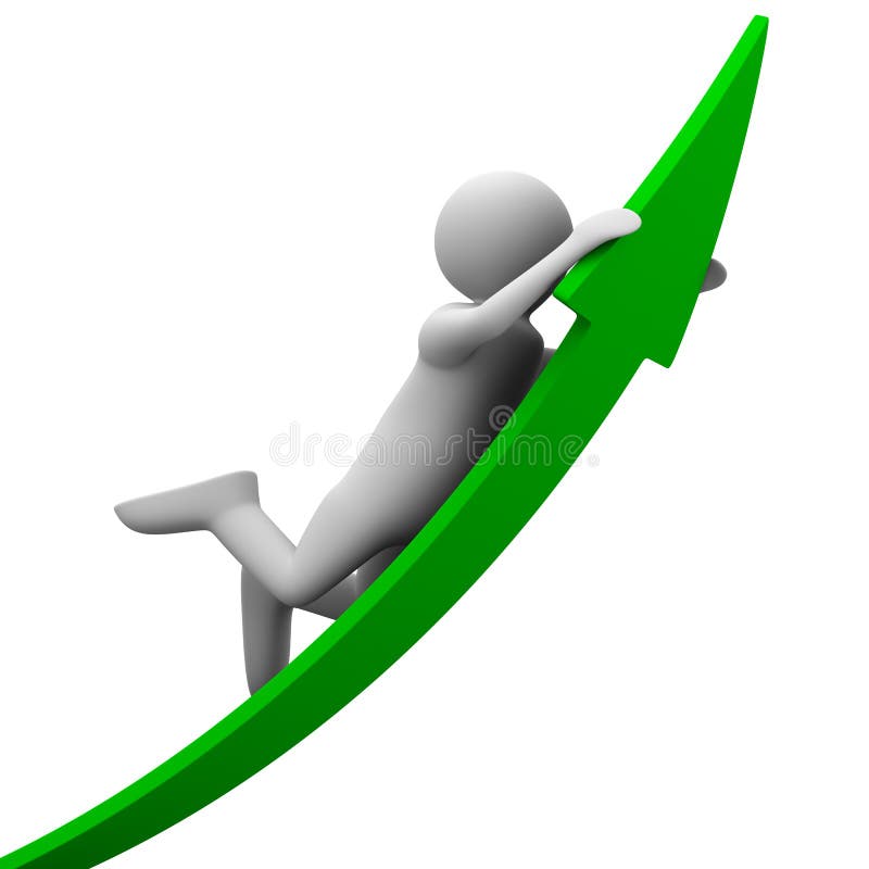 Man on green arrow stock illustration. Illustration of action - 14631588