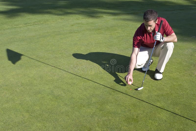 Man on Green of Golf Course - Horizontal Stock Image - Image of ...